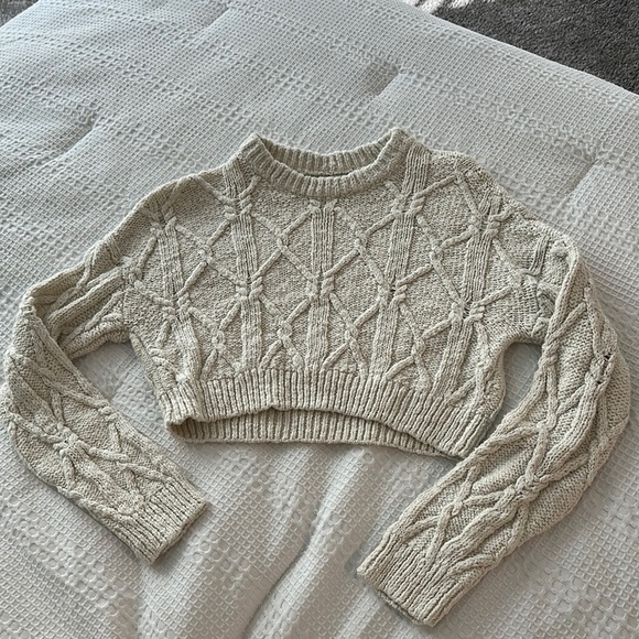 Urban Outfitters | Sweaters | Cable Knit Cropped Sweater | Poshmark